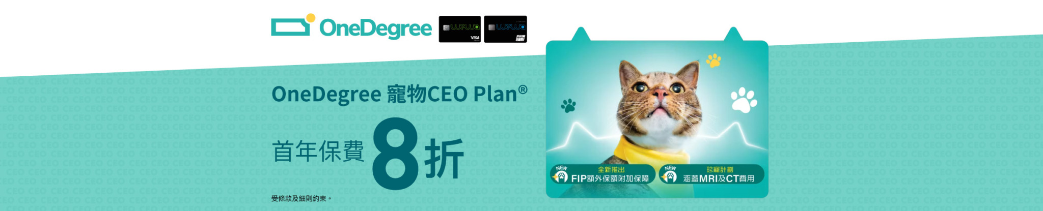 WeWa熱推｜OneDegree寵物CEO Plan®首年保費8折